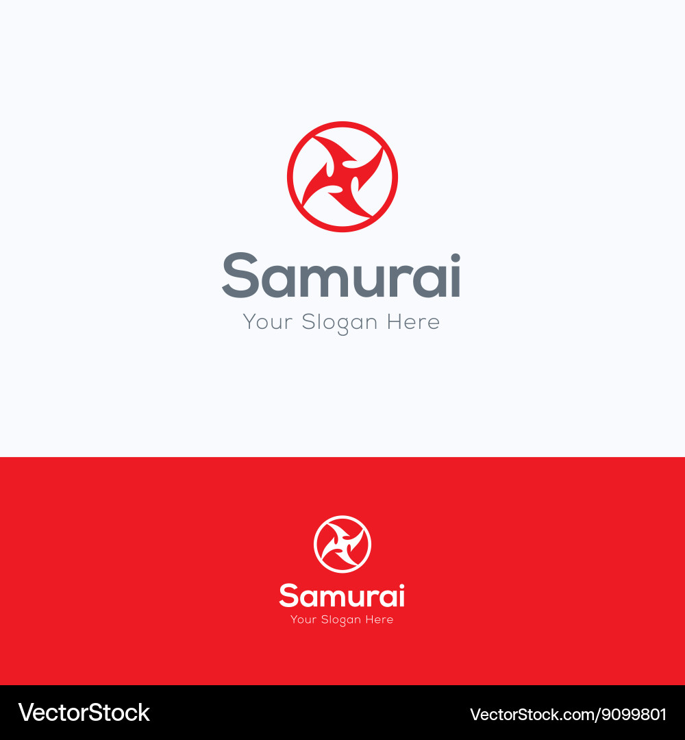 Samurai shuriken logo Royalty Free Vector Image