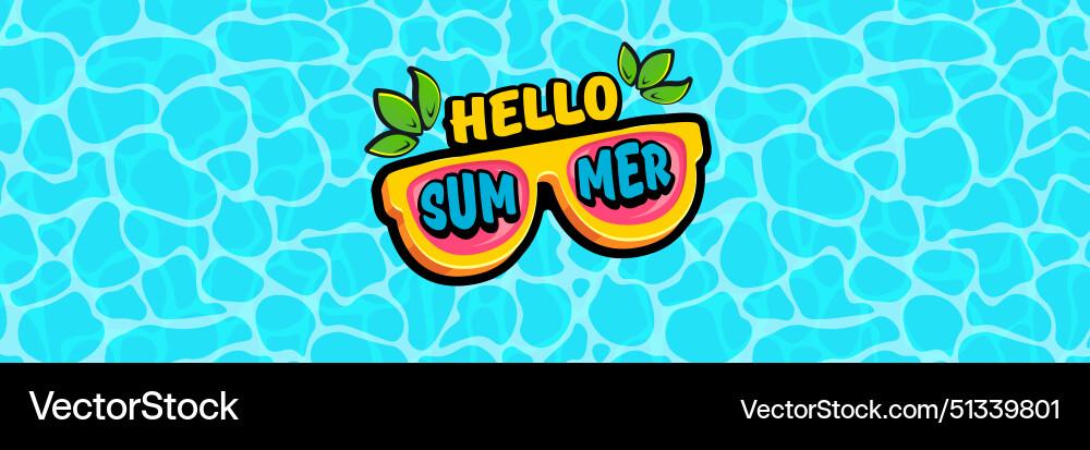 Super hello summer banner with text Royalty Free Vector