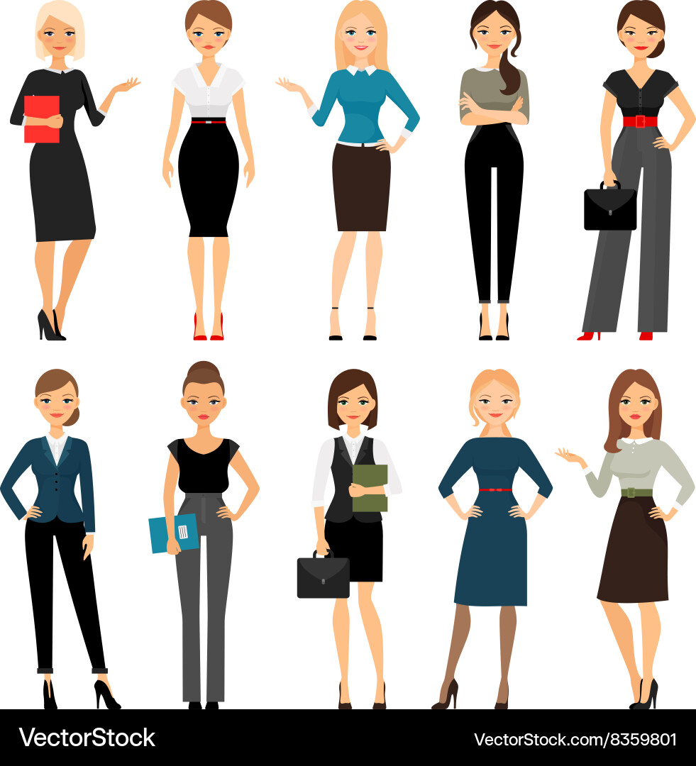 Women in office clothes Royalty Free Vector Image