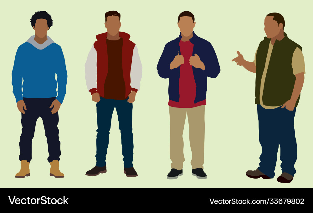 Black teen males Royalty Free Vector Image - VectorStock