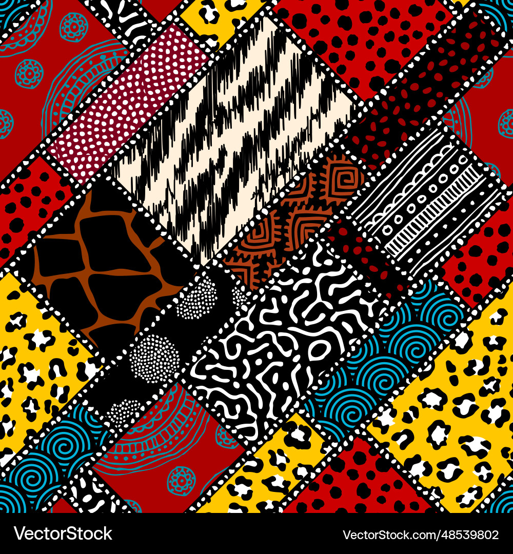 Geometric abstract tribal pattern afro patchwork Vector Image