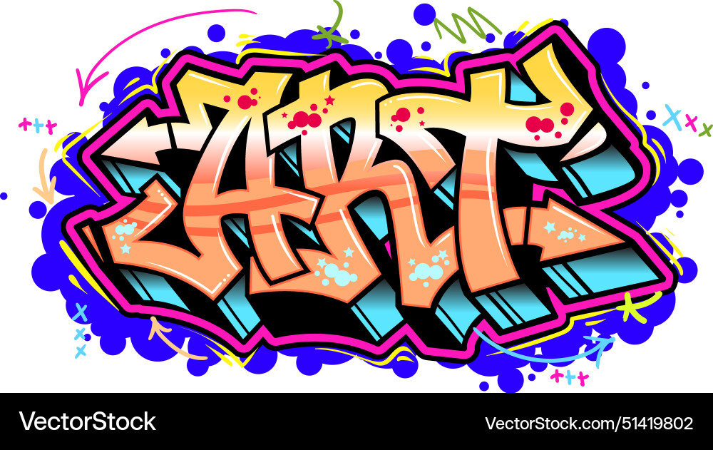 Graffiti text Royalty Free Vector Image - VectorStock
