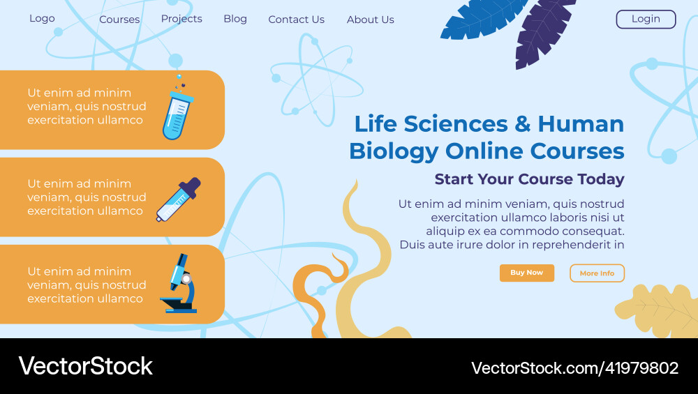 Life science and human biology online courses Vector Image