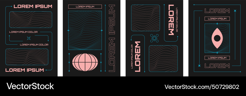 Poster and banner template with wireframe pattern Vector Image