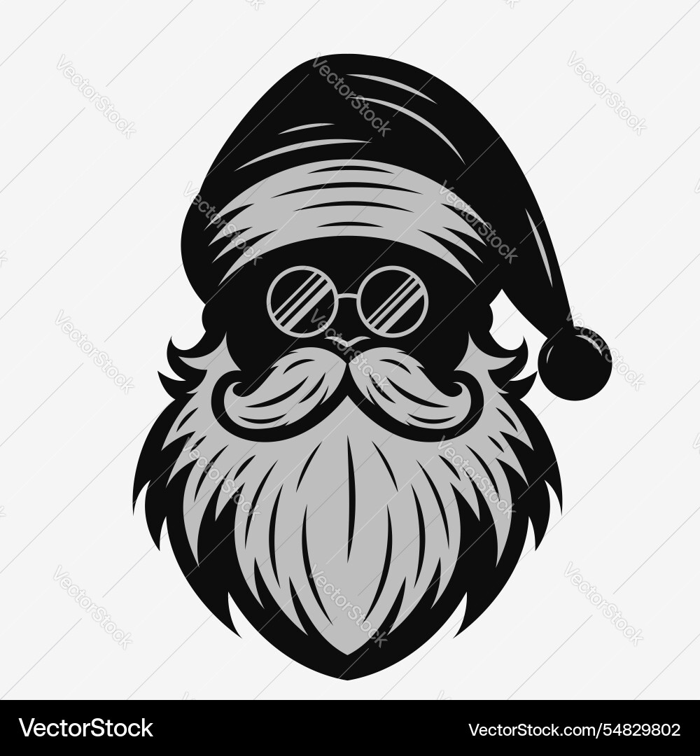 Santa claus black logo Royalty Free Vector Image