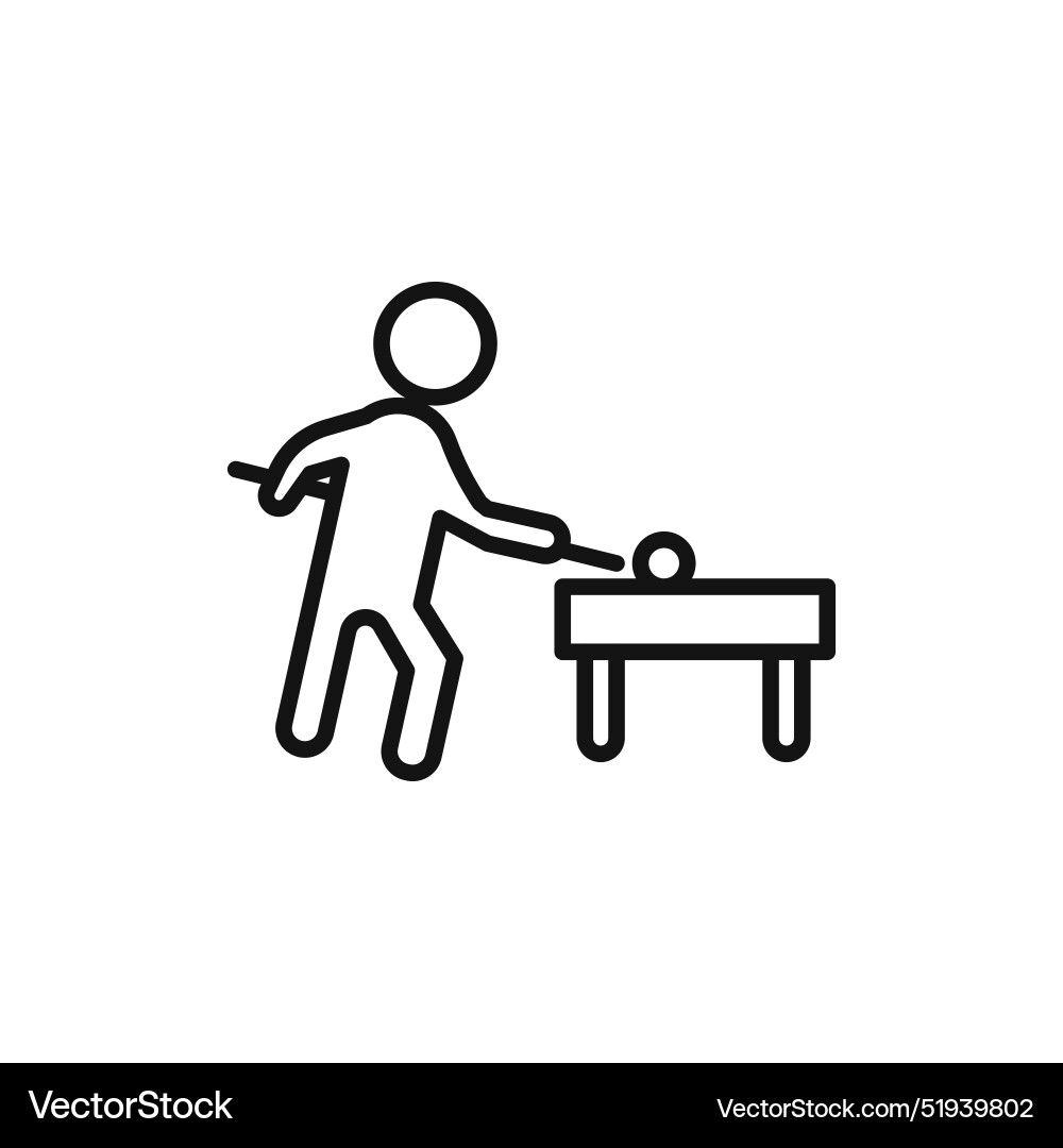 Snooker icon logo sign outline Royalty Free Vector Image