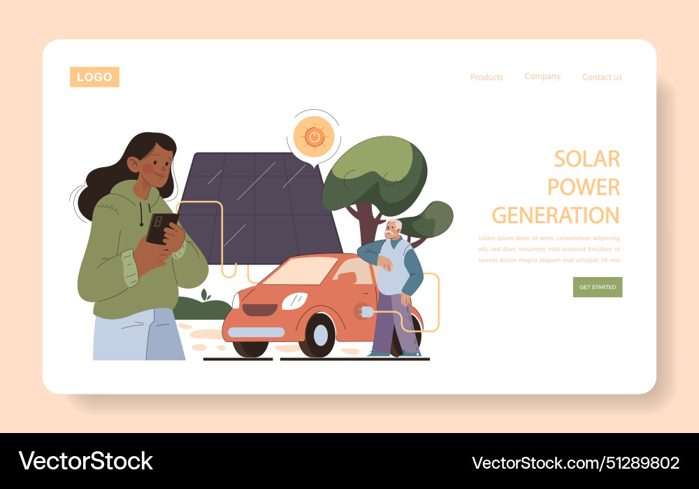 Solar power generation set Royalty Free Vector Image
