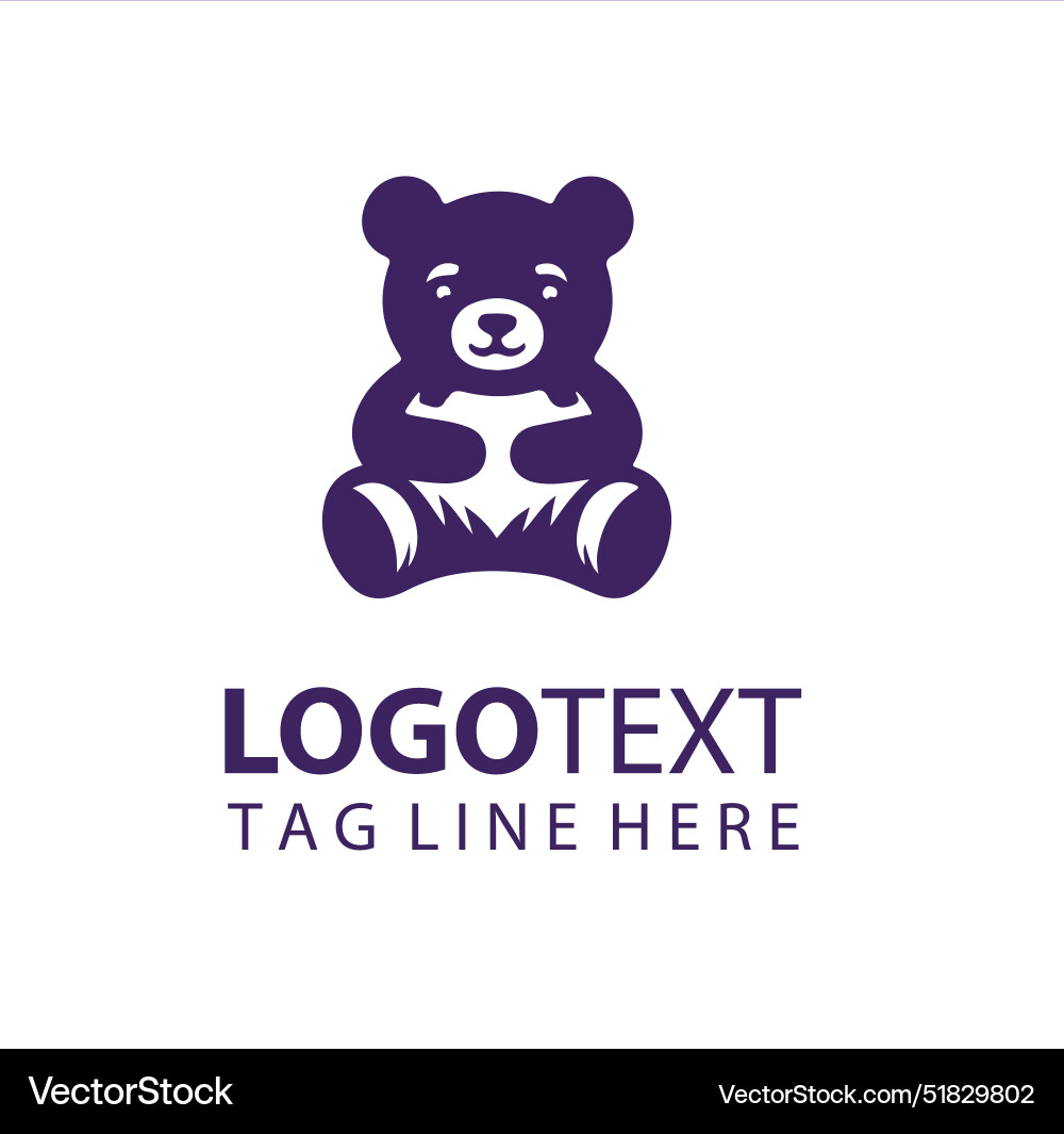 Teddy bear logo Royalty Free Vector Image - VectorStock