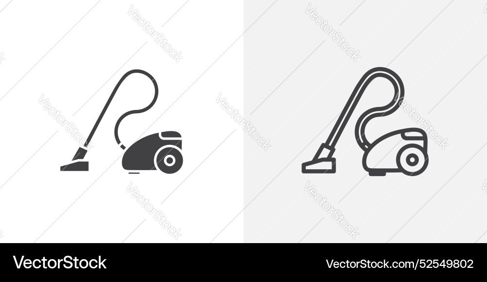 Vacum cleaner thin line icon set Royalty Free Vector Image
