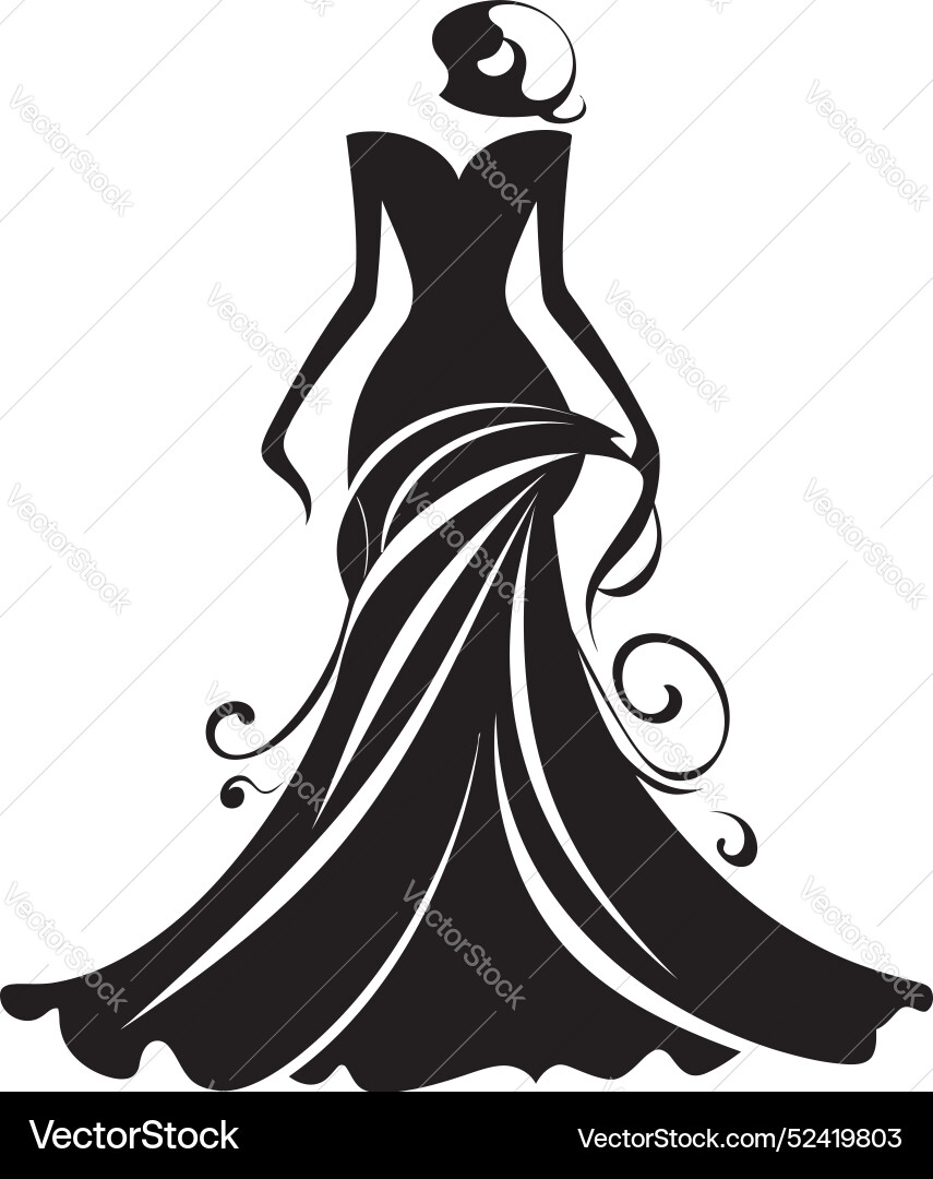 Glamorous icon designer dress elegant Royalty Free Vector