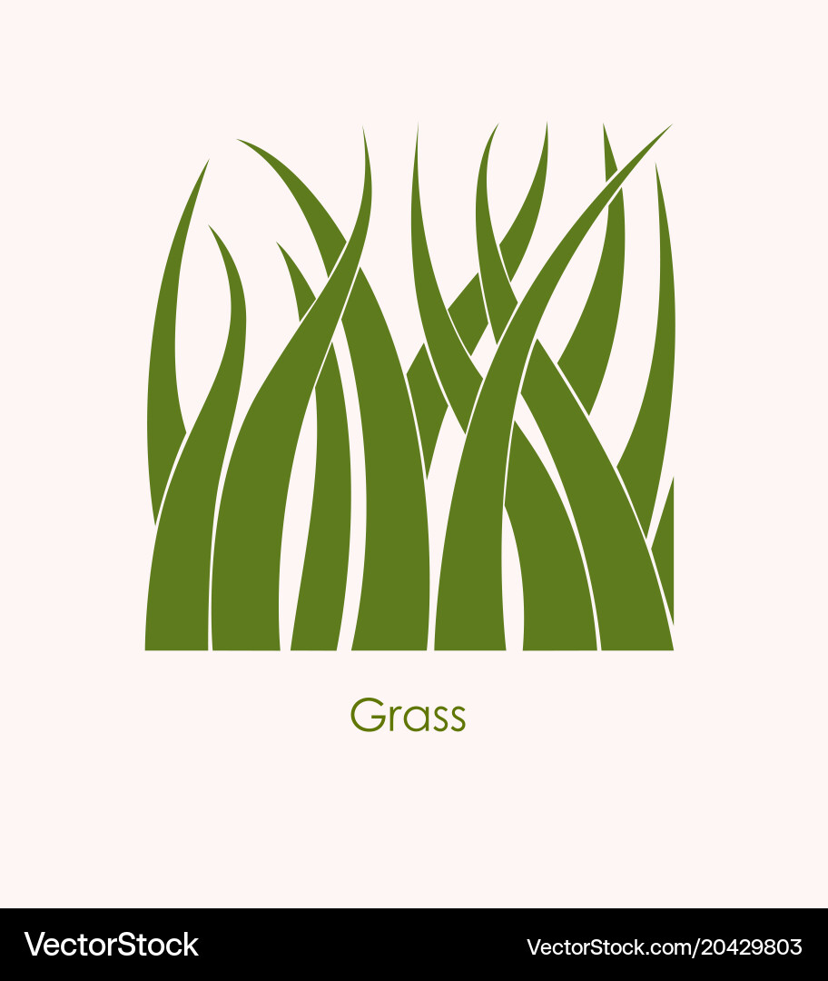 Grass label abstract design square icon Royalty Free Vector