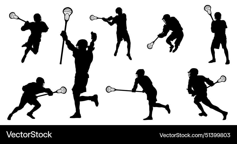 Lacrosse player silhouette Royalty Free Vector Image