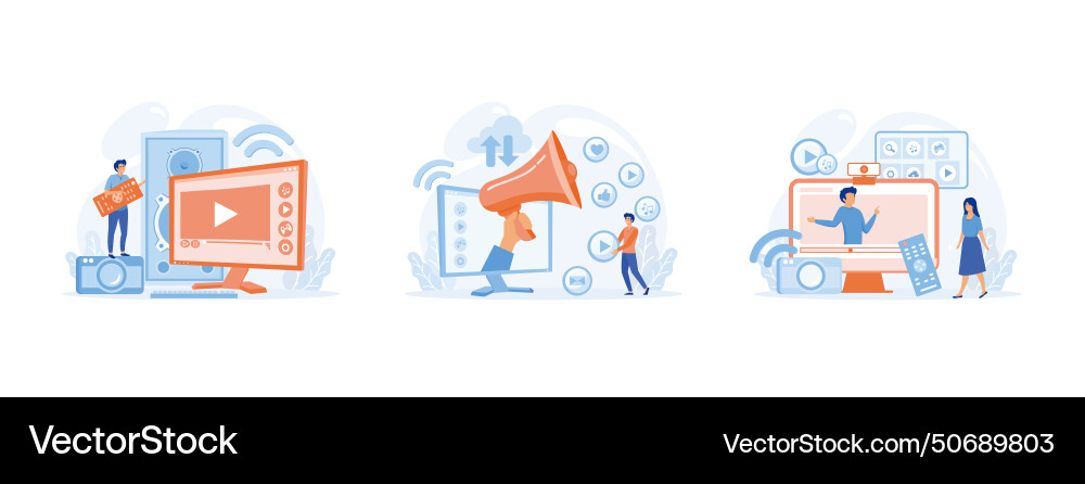 Modern television technology Royalty Free Vector Image