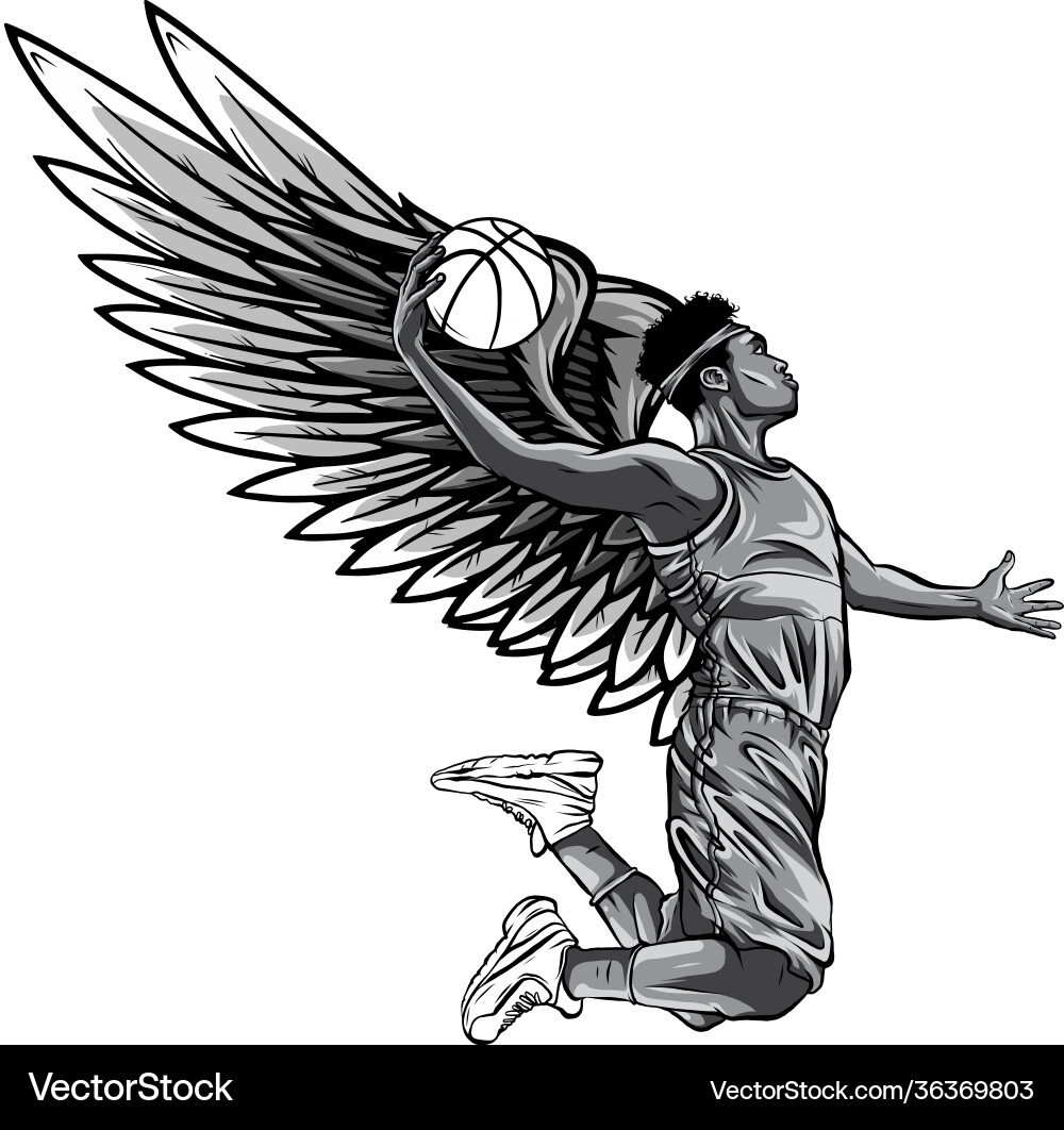 Monochromatic basketball player Royalty Free Vector Image
