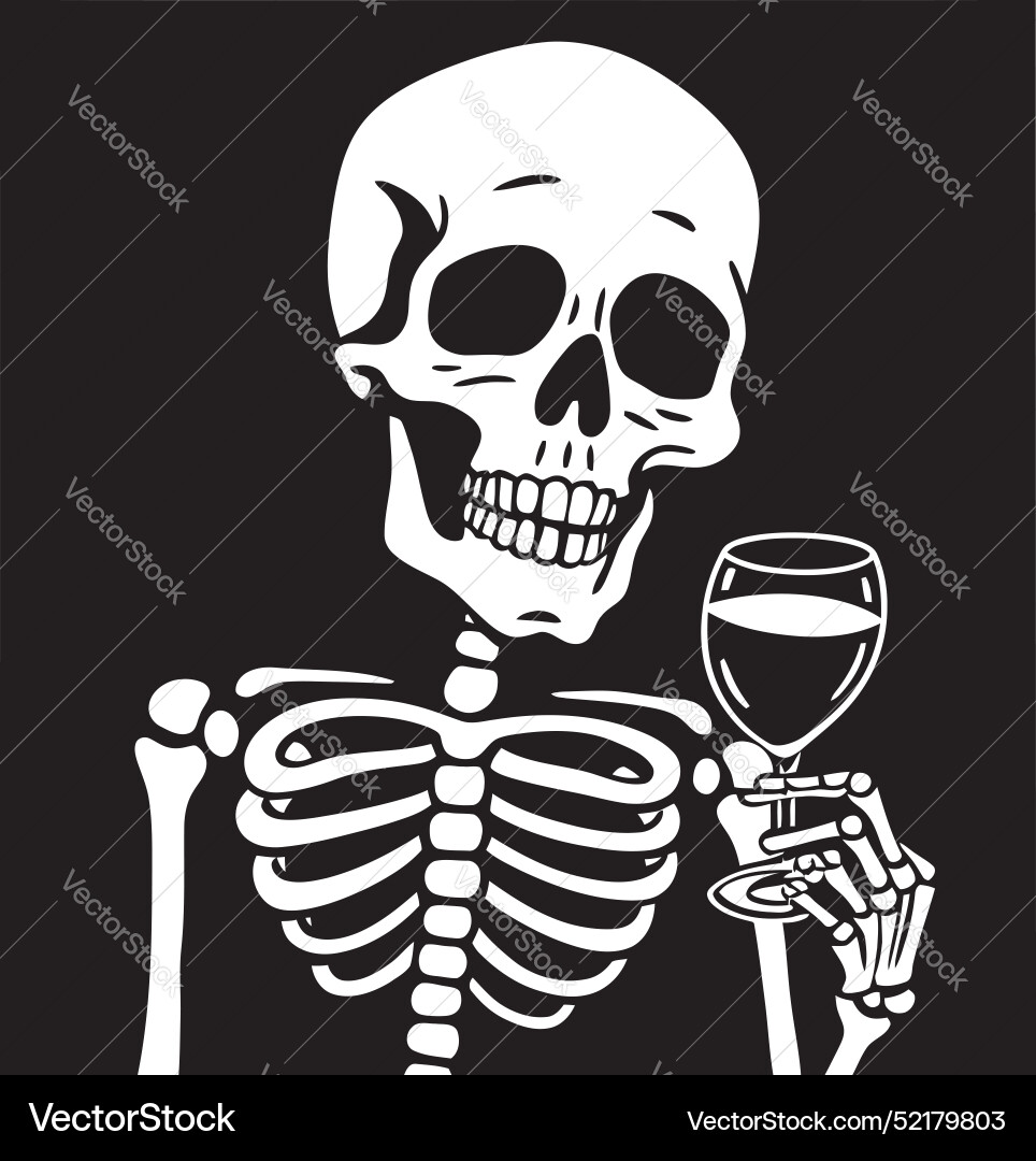 Raise spirits with drunken skeleton logo icon Vector Image