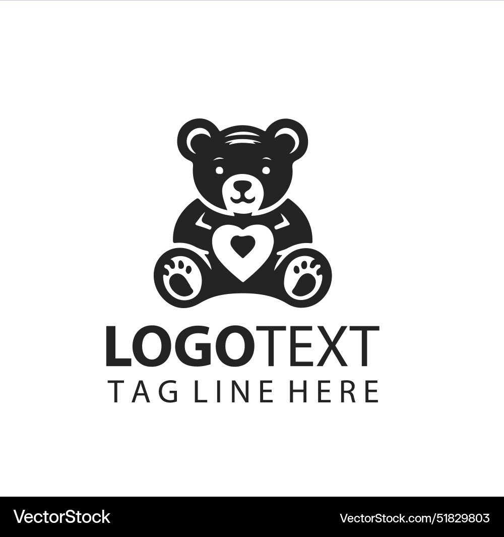 Teddy bear logo Royalty Free Vector Image - VectorStock