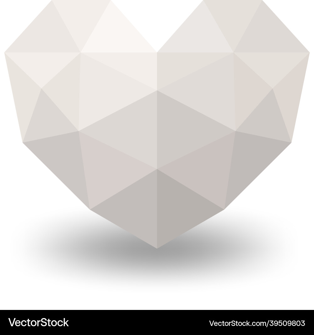 White geometric heart isolated Royalty Free Vector Image