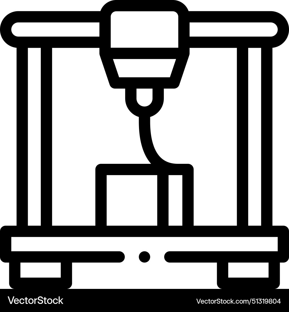 3d printer icon thin linear style design isolated Vector Image