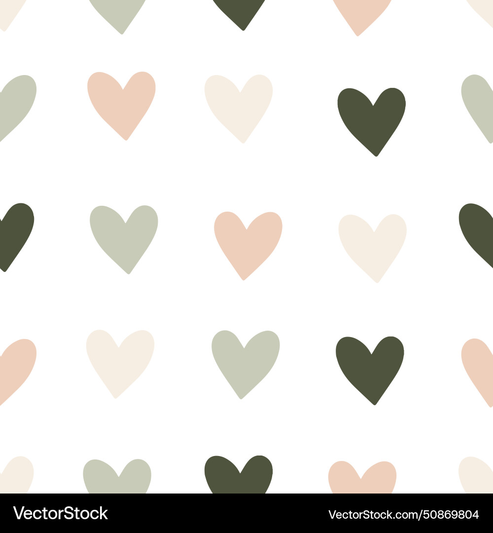 Boho style hearts set seamless pattern Royalty Free Vector