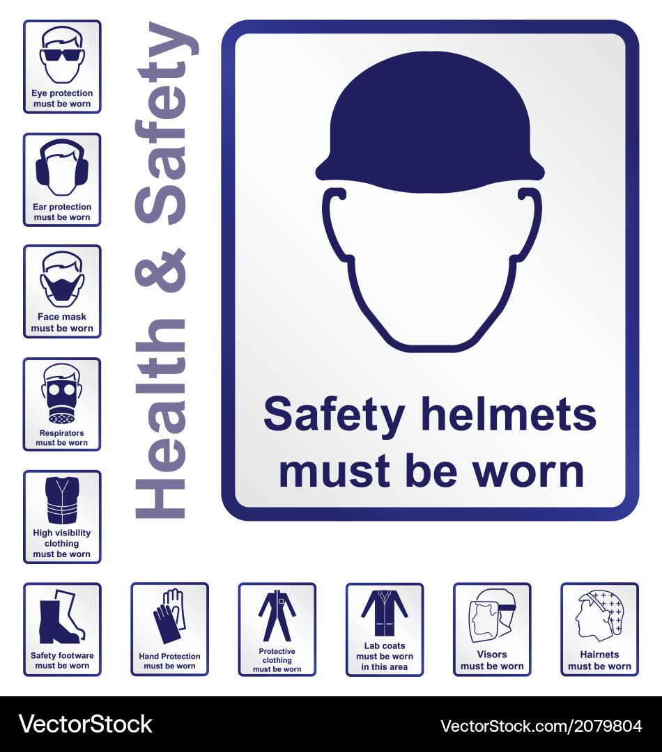 Construction Health and Safety Signs Royalty Free Vector