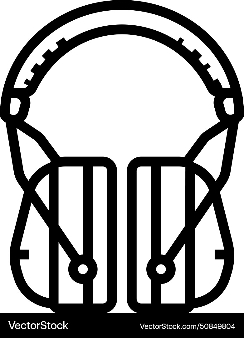 Ear protectos ppe protective equipment line icon Vector Image