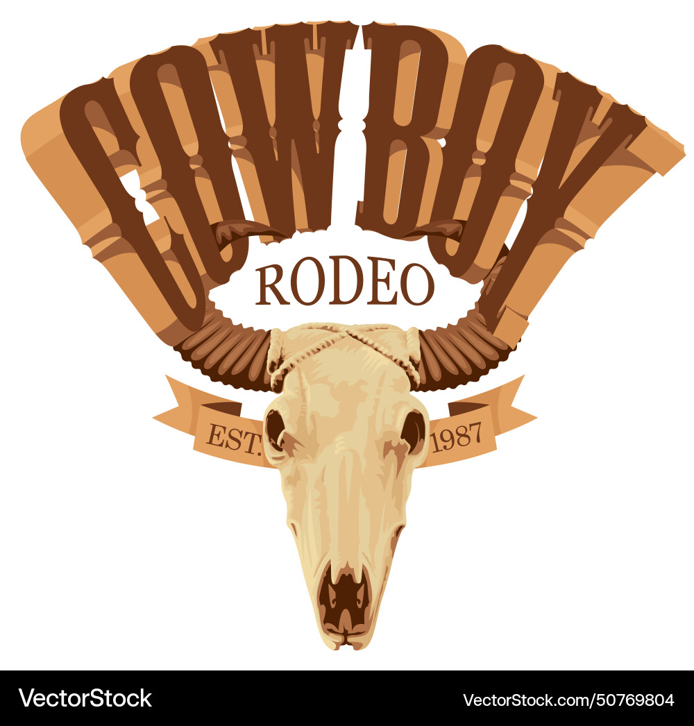 Emblem for a cowboy rodeo show Royalty Free Vector Image