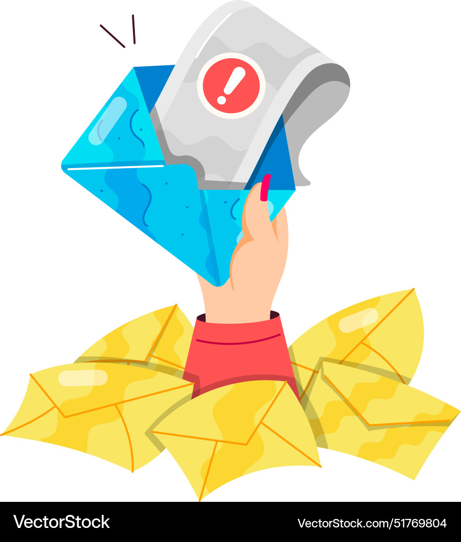 Heres a flat sticker of mail error Royalty Free Vector Image