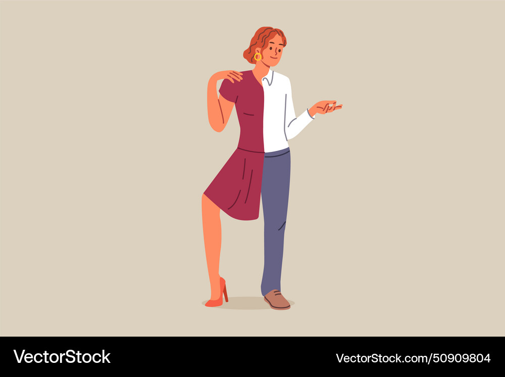 Human with absence gender stereotypes strives for Vector Image
