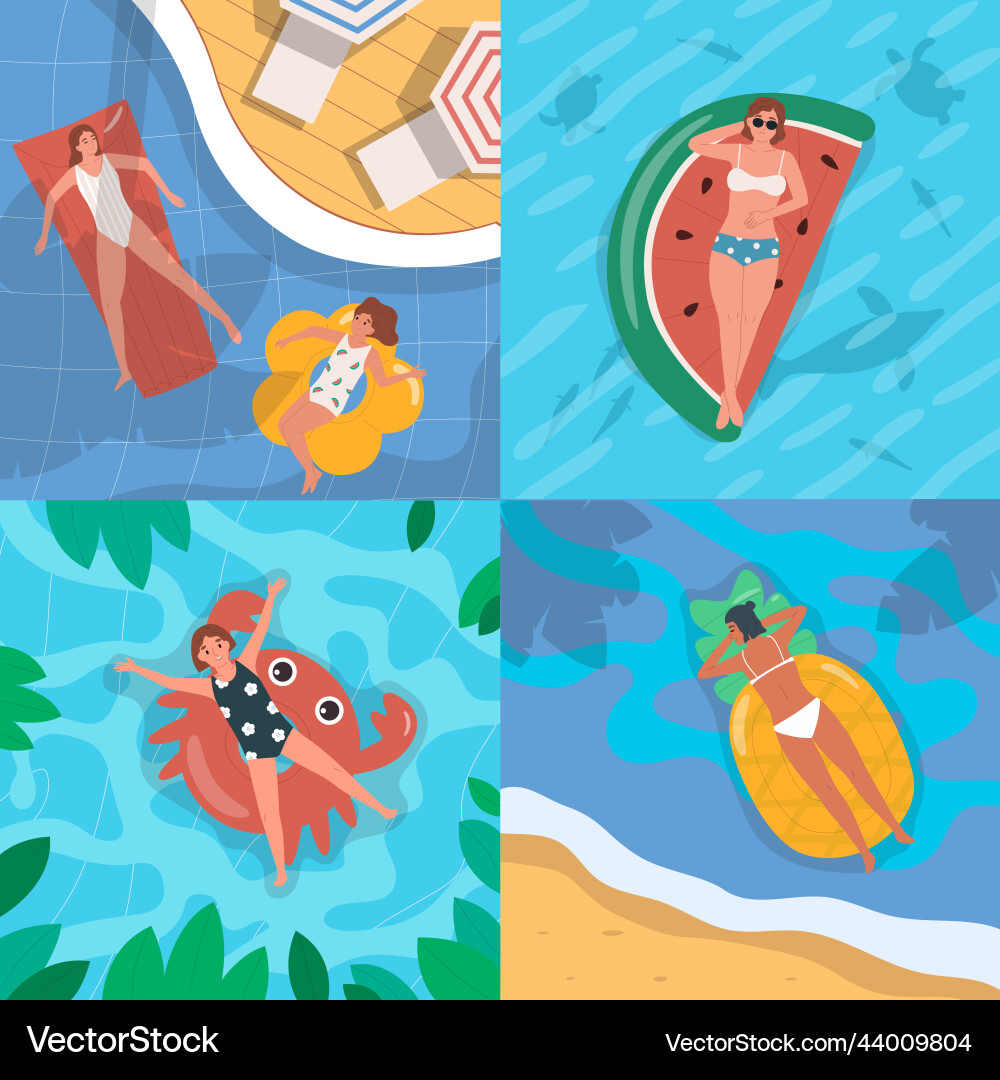 Inflatable toys 2x2 set Royalty Free Vector Image