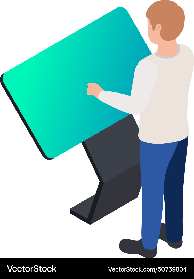 Isometric interactive kiosk Royalty Free Vector Image