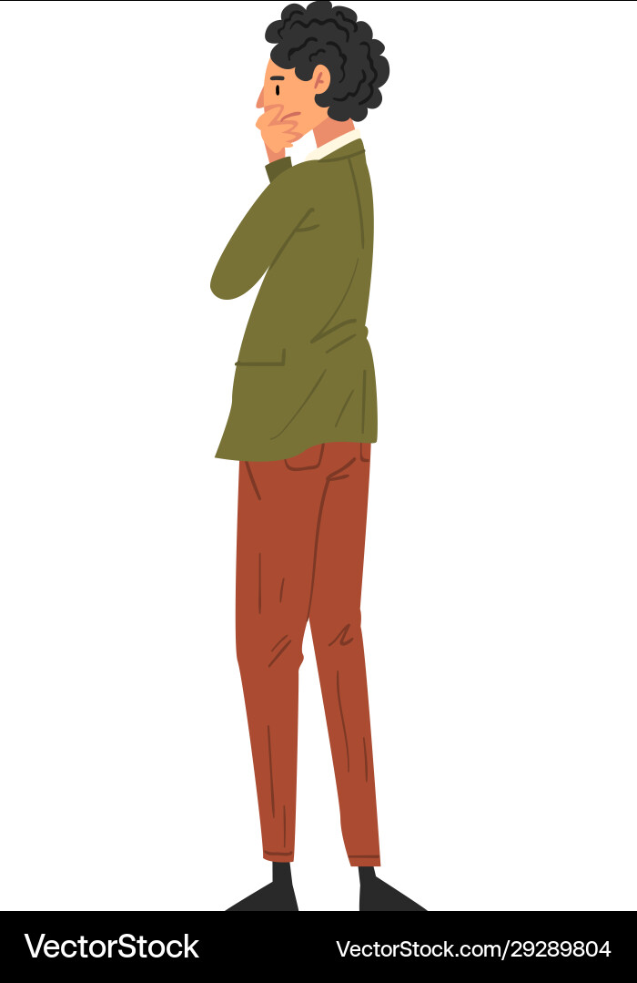 Man Looking Back - Pensive Expression Royalty Free Vector