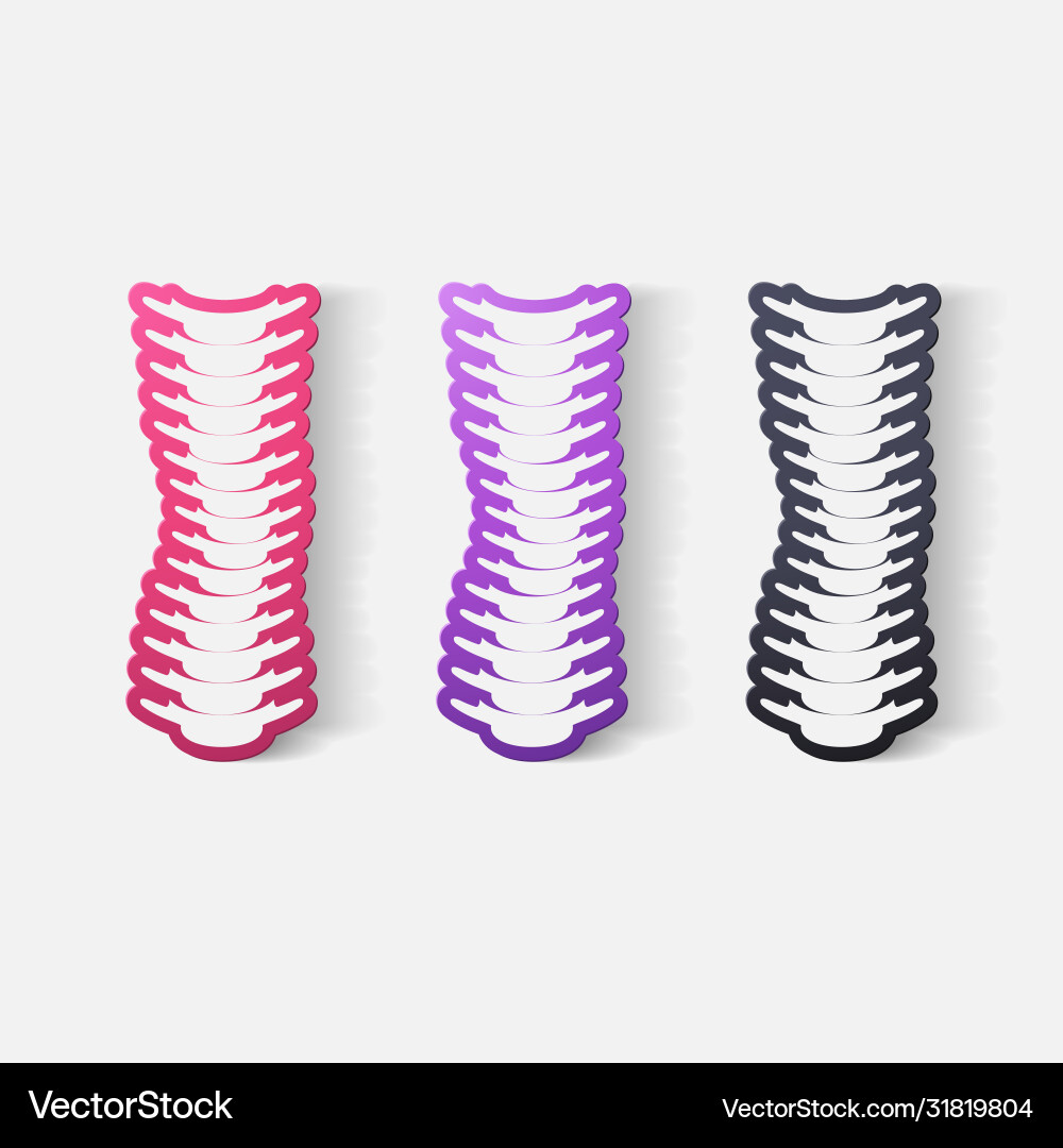 Paper clipped sticker with curvature Royalty Free Vector