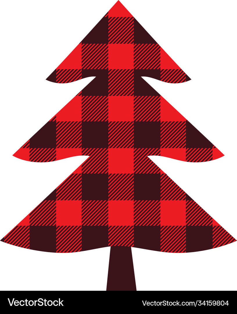 Plaid christmas tree Royalty Free Vector Image