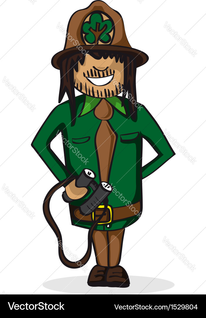 Profession forest keeper cartoon figure Royalty Free Vector