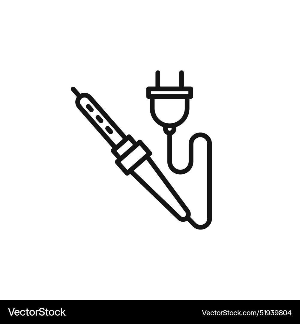 Soldering iron icon logo sign outline Royalty Free Vector