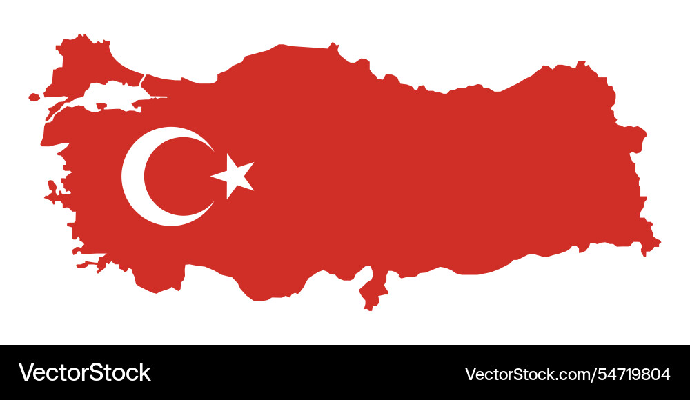 Turkey flag silhouette turkiye symbol Royalty Free Vector