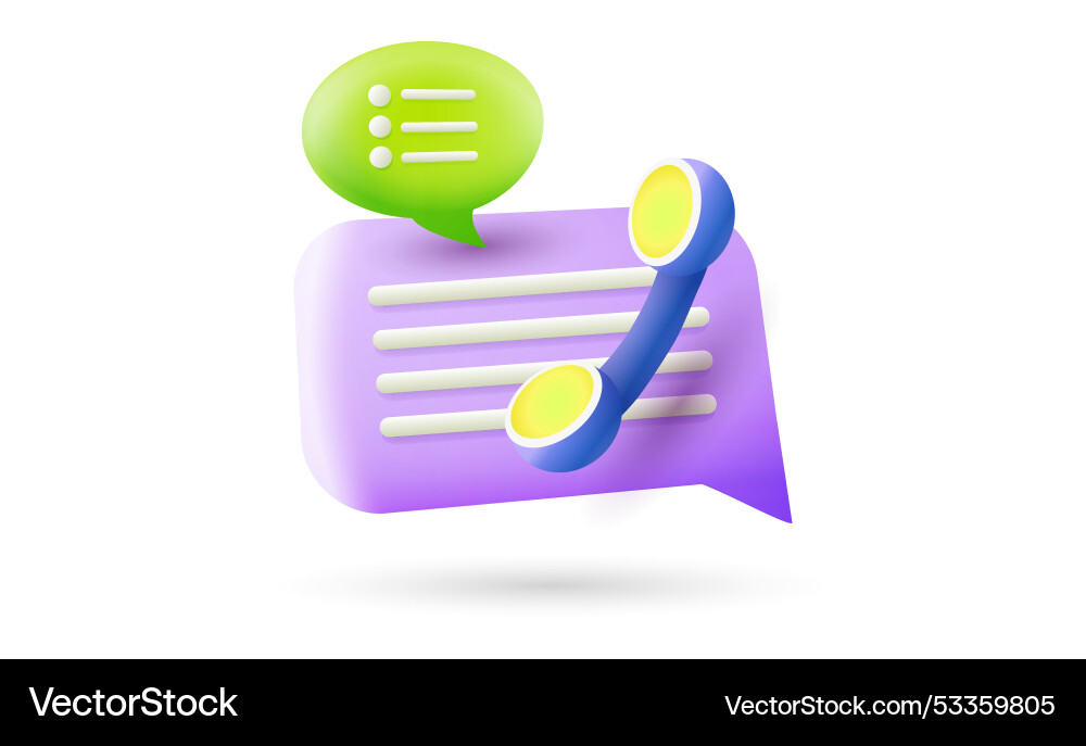 3d phone call customer service icon contact talk Vector Image