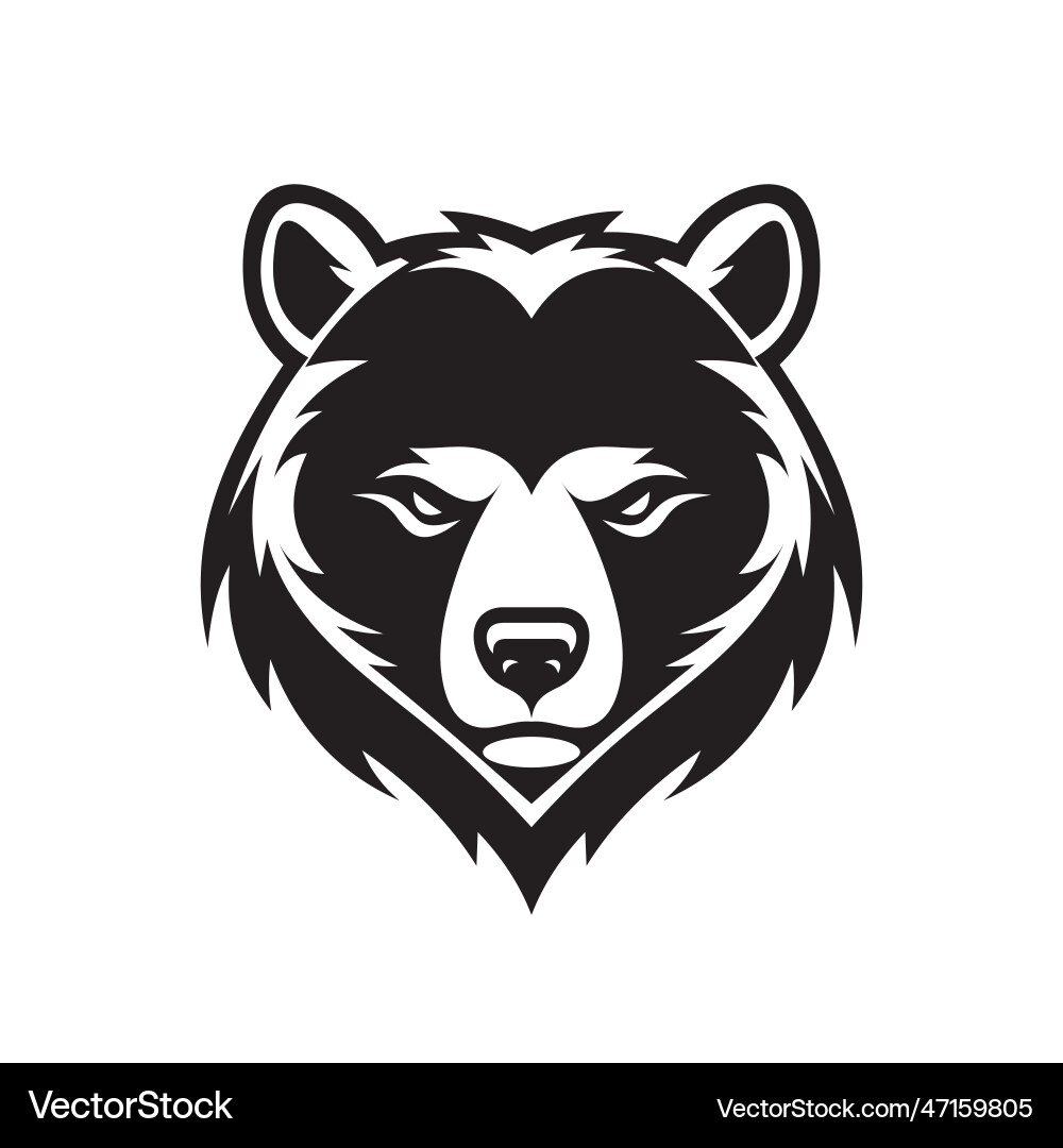 Aggressive Bear Head Logo Royalty Free Vector Image