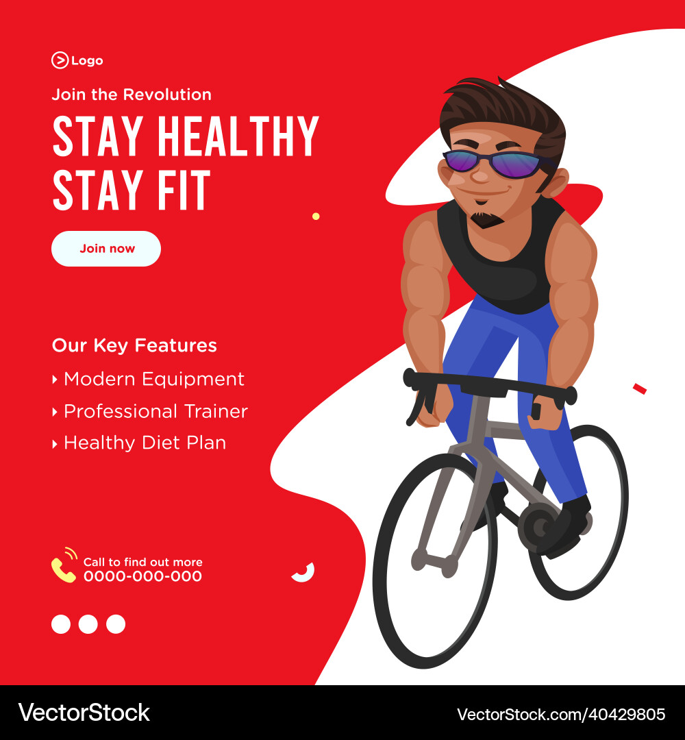 Banner-Design von Bodybuilder Lizenzfreies Vektorbild