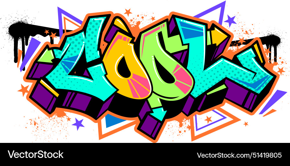 Graffiti text Royalty Free Vector Image - VectorStock