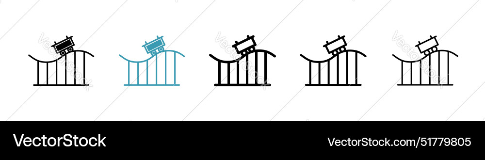 Icon of a roller coaster for amusement park Vector Image