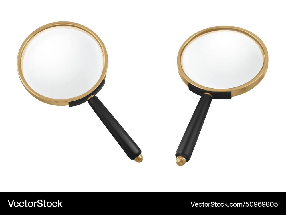 Magnify glass in different view angles Royalty Free Vector