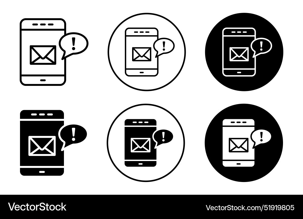 Mobile message notification icon collection Vector Image