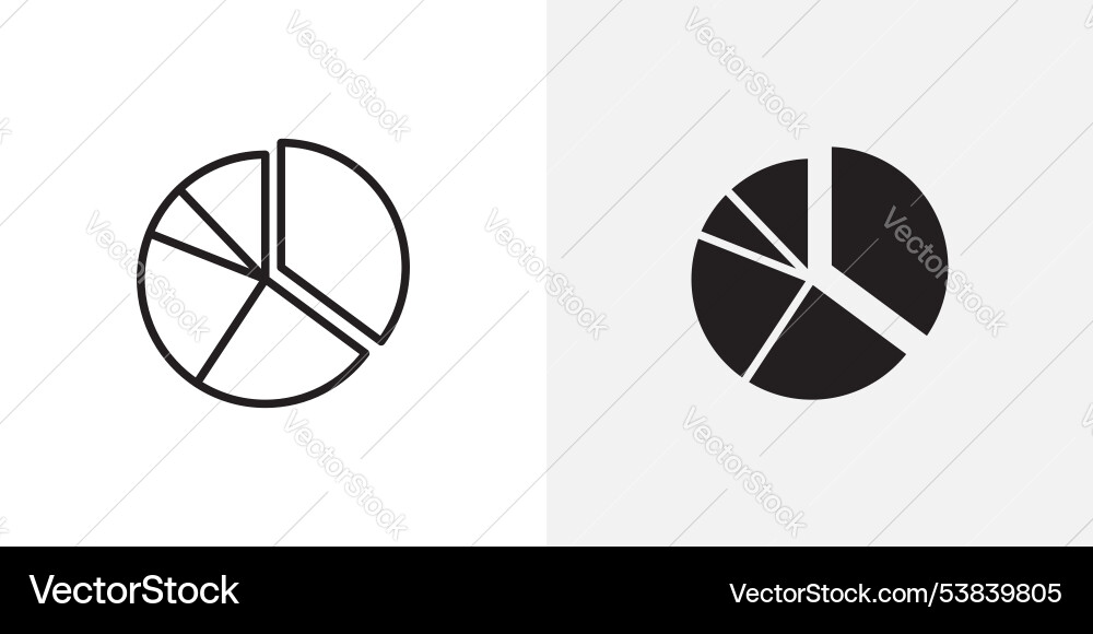 Pie chart icon set Royalty Free Vector Image - VectorStock