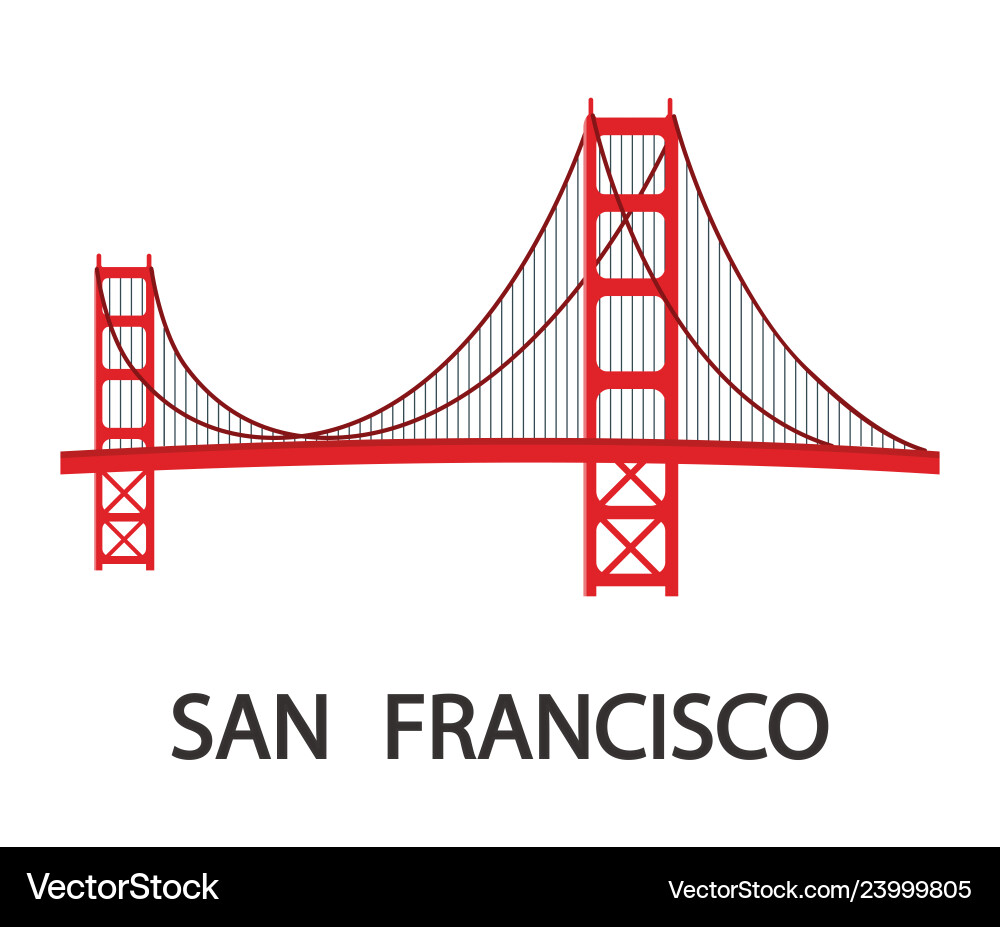 San francisco modern cityscape flat Royalty Free Vector