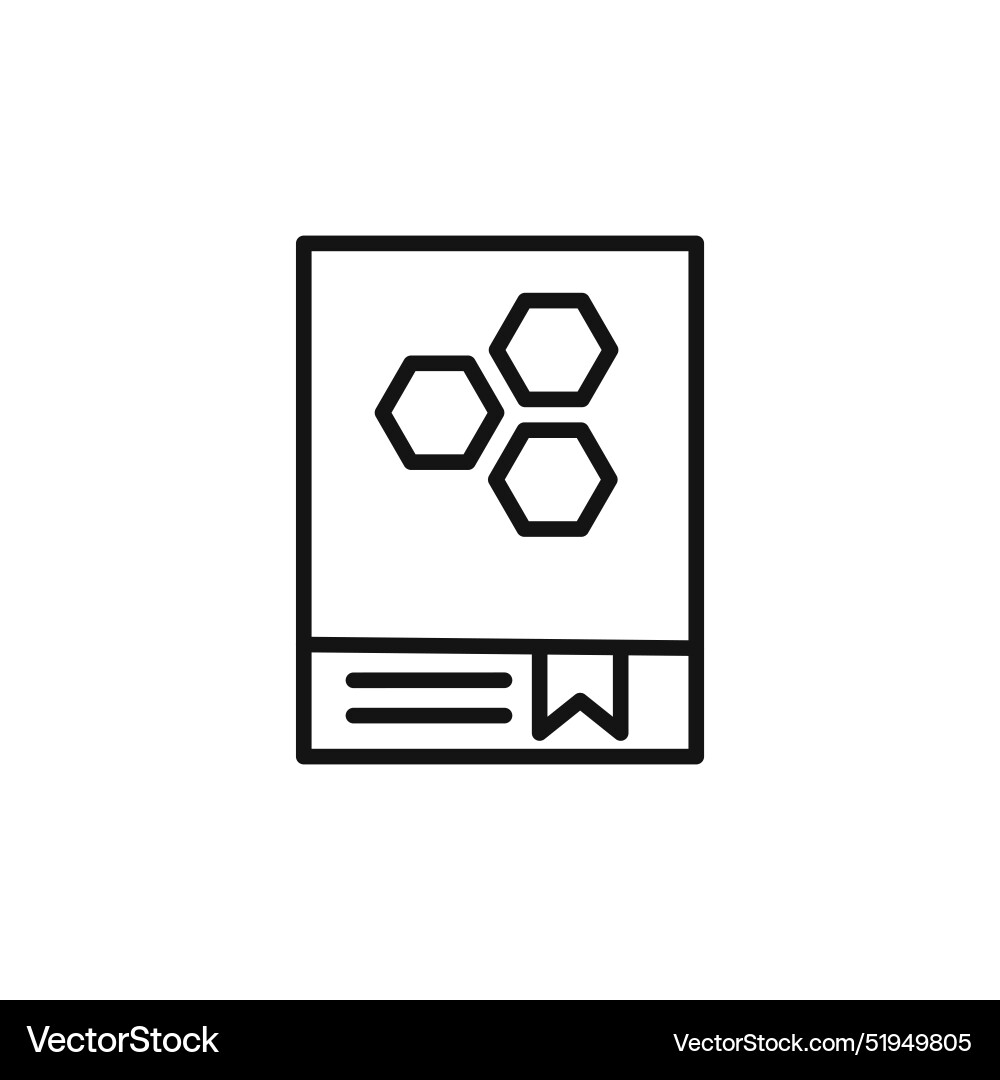 Science book logo sign outline Royalty Free Vector Image