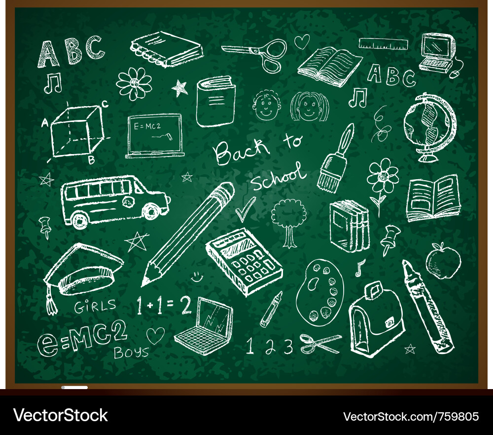 Set of school doodle s Royalty Free Vector Image