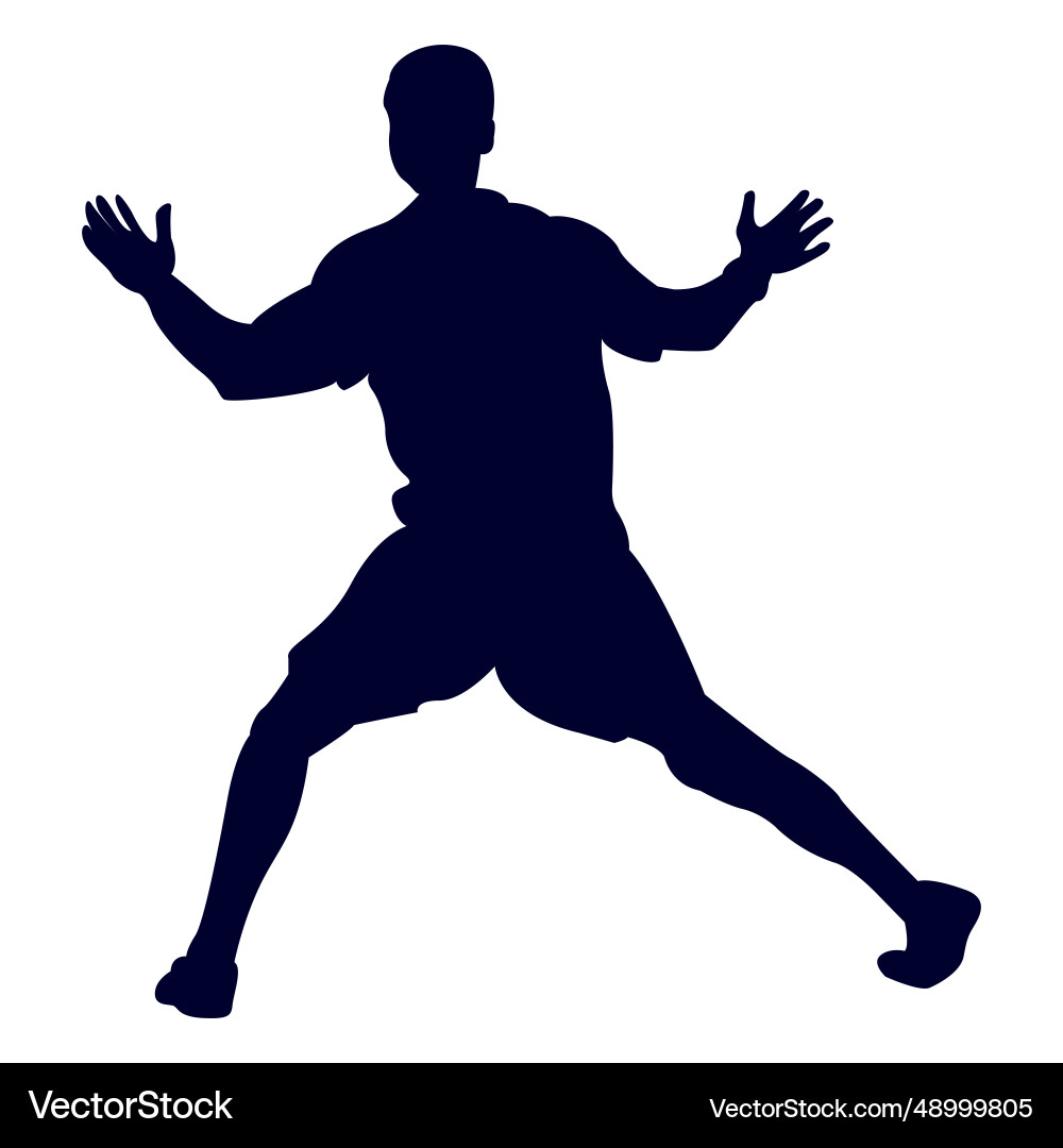 Silhouette man handball player Royalty Free Vector Image