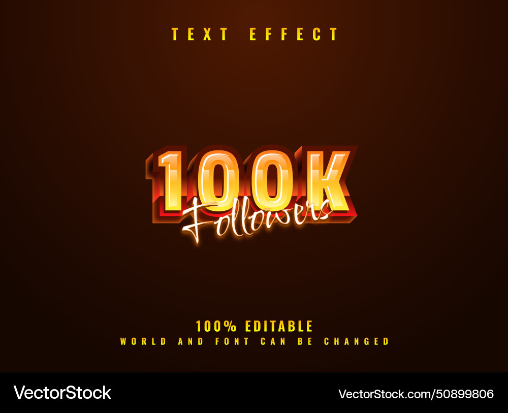 100k followers celebration social media text Vector Image