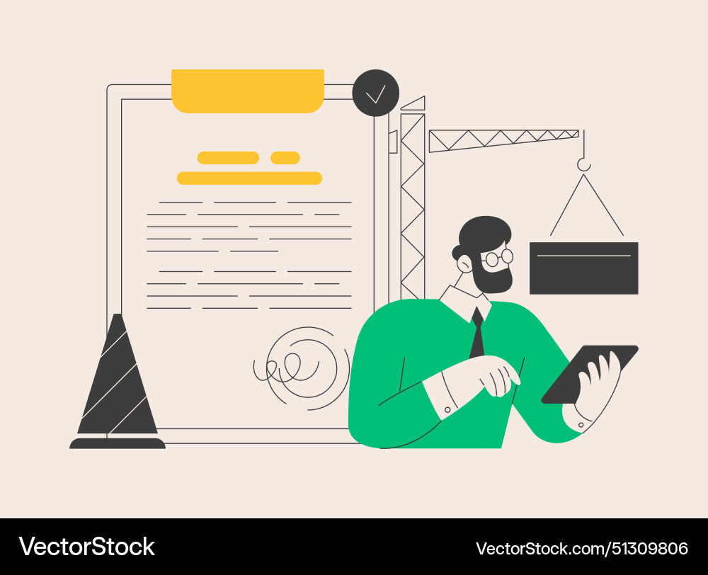 Building permit abstract concept Royalty Free Vector Image